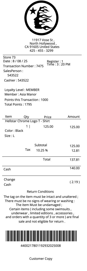 Dior new 3 - Receipt Template | ExpenseFAST